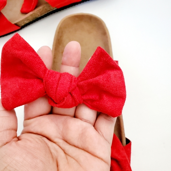 Sogralimasos | Shoes | Red Double Bow Slide Casual Sandals | Poshmark